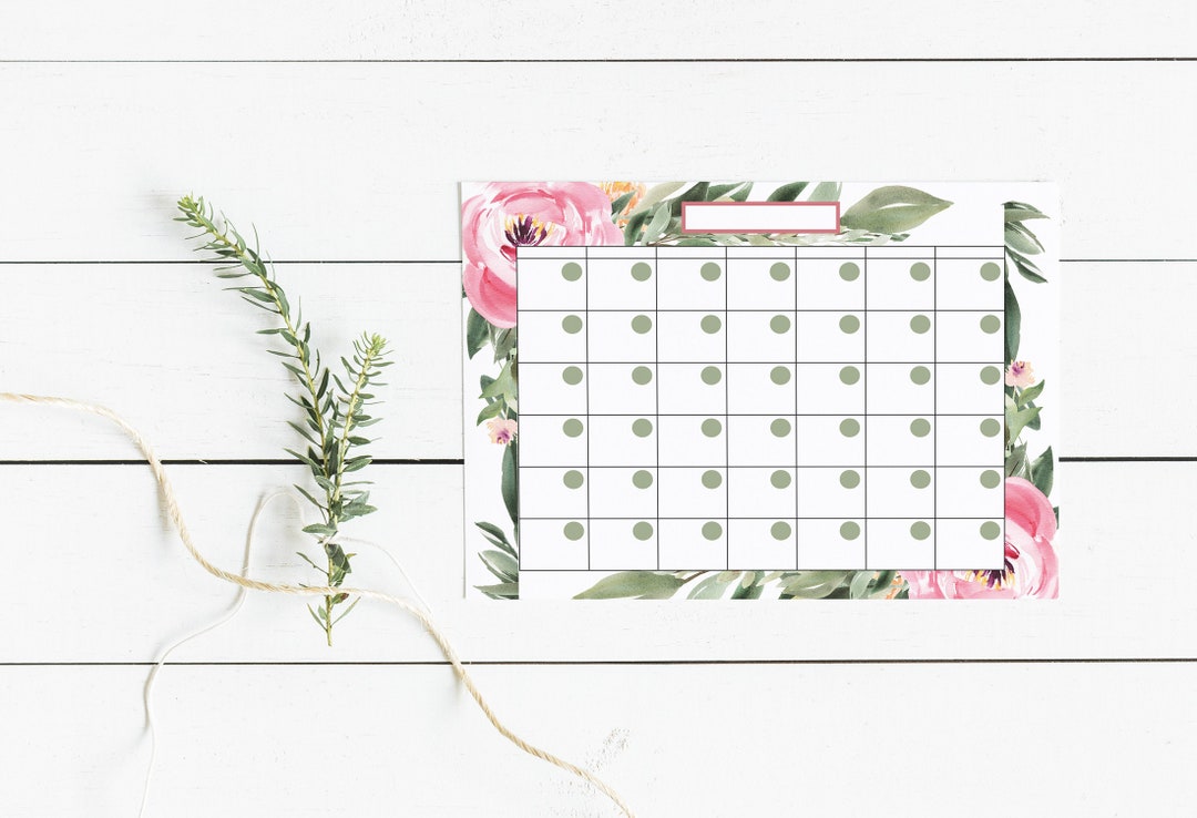 Printable Monthly Wall Calendar Fill in Yourself Planner Digital ...