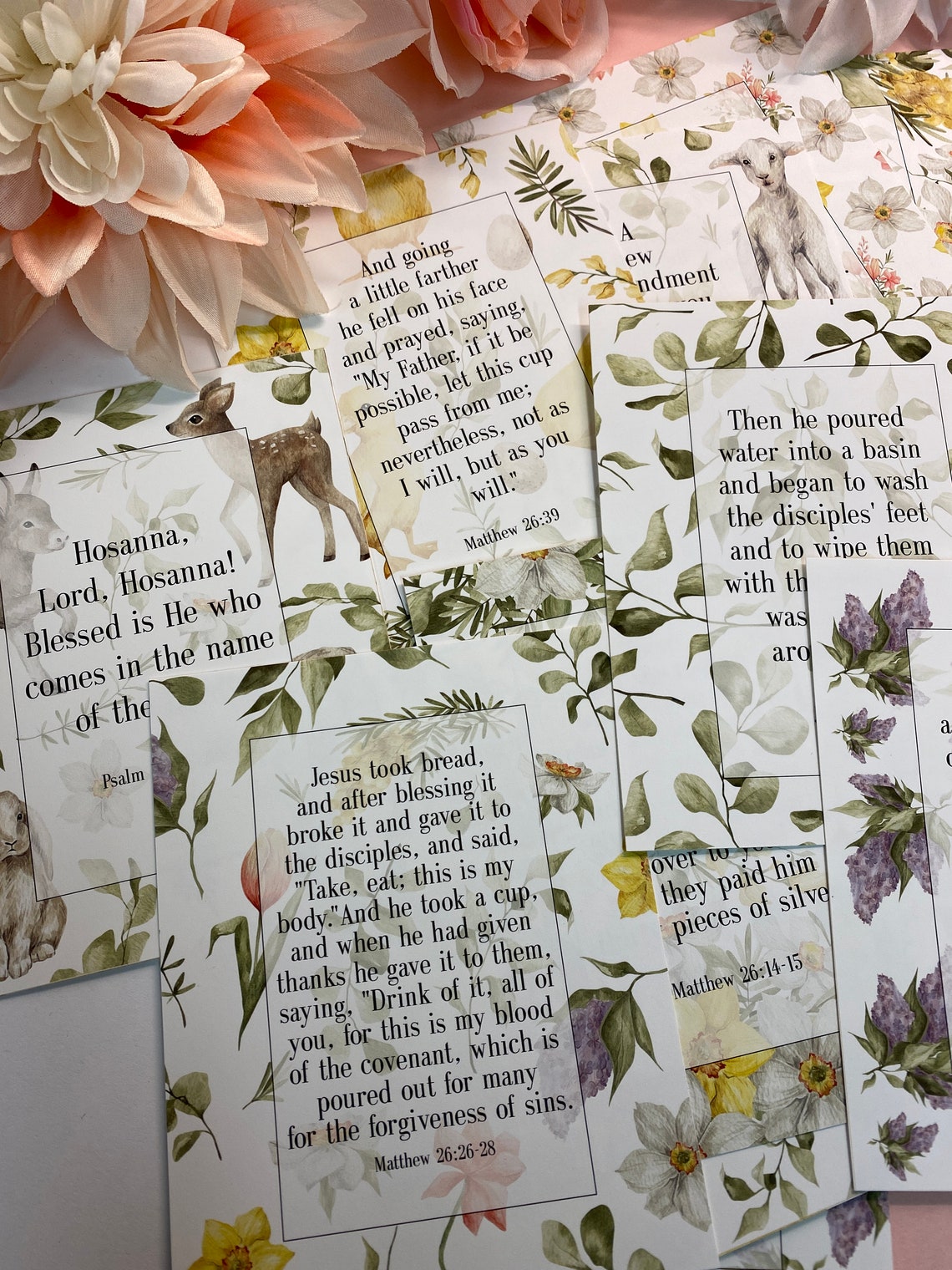 The Easter Story Verse Cards Printable Set Easter Gift - Etsy