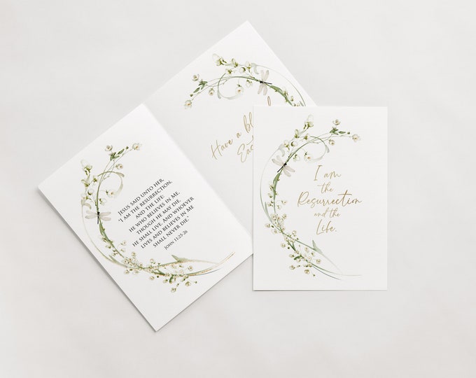 Easter Christian Card Set of 6 Hand-lettered Scripture Cards Easter ...
