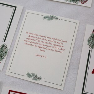Advent Calendar Card Set With Bible Scripture Verses in Traditional ...
