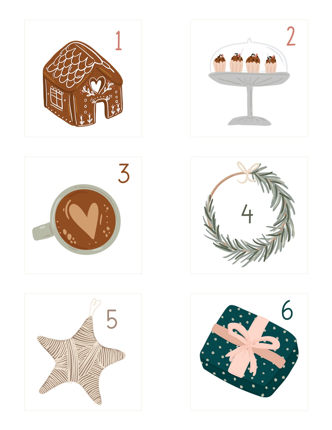 Advent Calendar Card Printable | Hygge Christmas Christmas Countdown ...