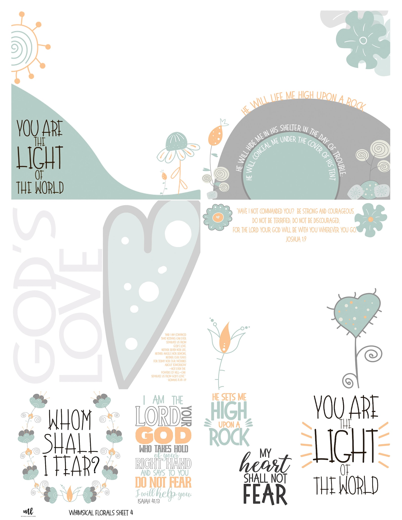 Bible Journaling Bible Study Scrapbook Background Papers and Sticker ...