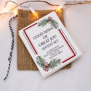 Advent Calendar Card Set With Bible Scripture Verses in Traditional ...