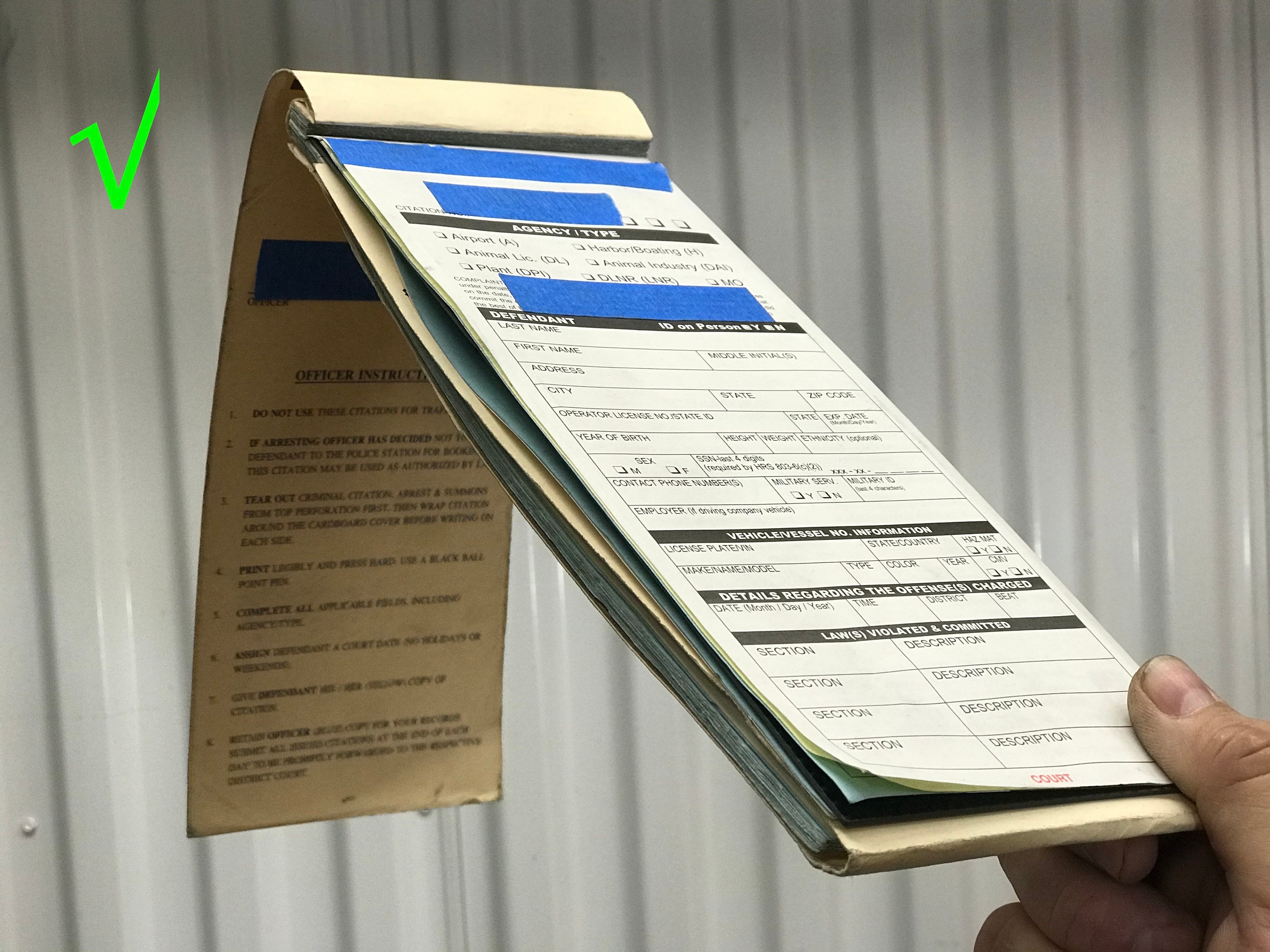 Citation Book Mini Clipboard for Police / Law Enforcement Tag - Etsy