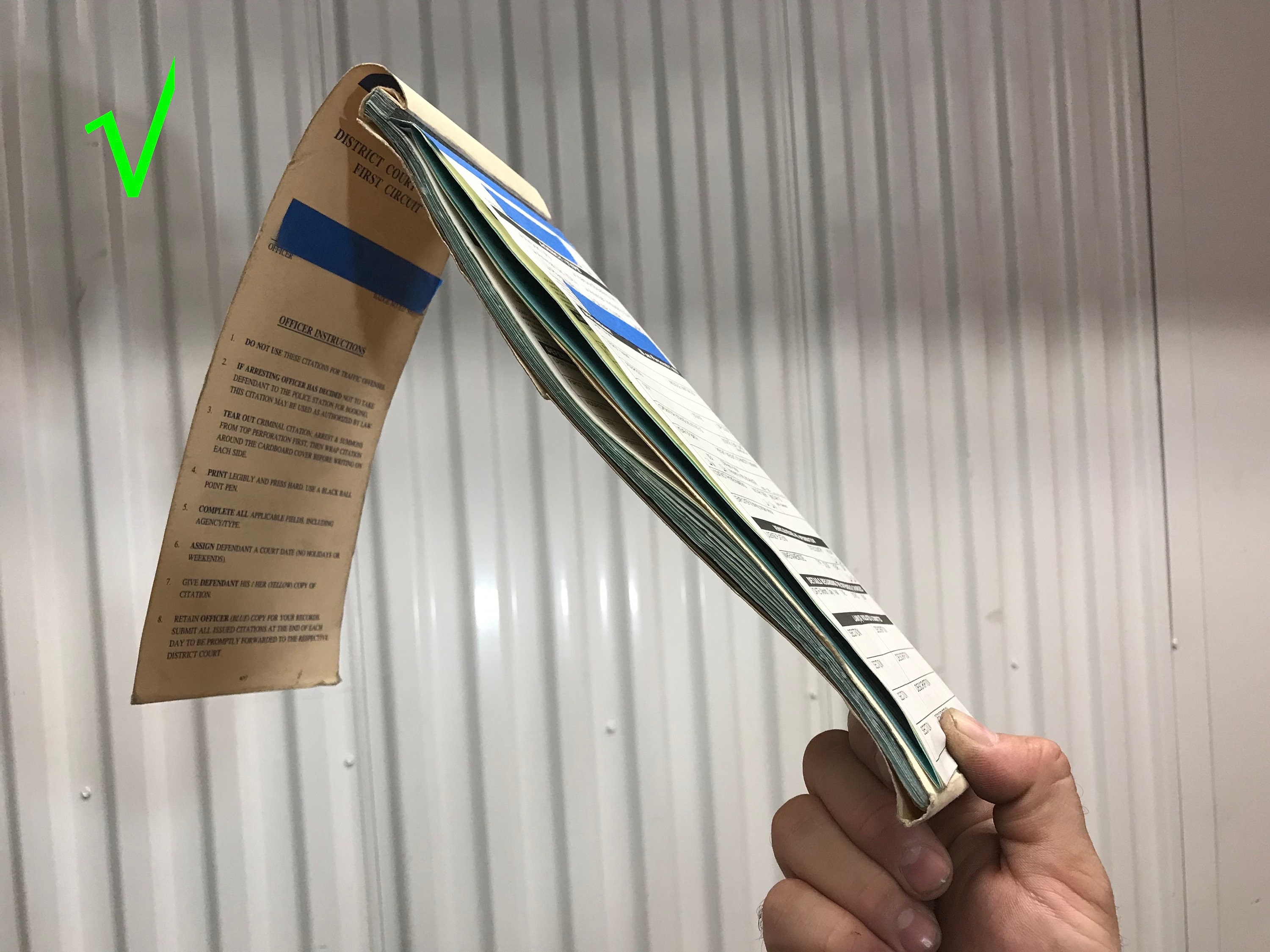 Citation Book Mini Clipboard for Police / Law Enforcement Tag / Ticket ...