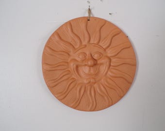 Vintage Metal Terracotta Smiling Sun Wall Art Unique Design Garden - Etsy