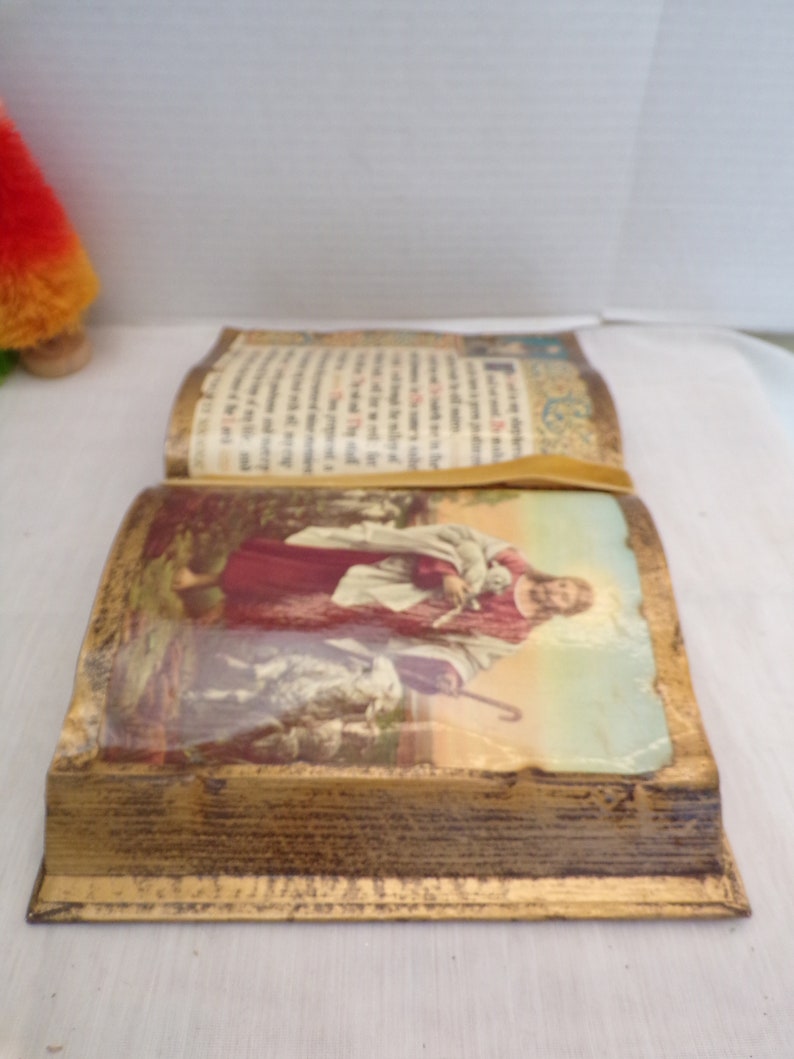 Vintage Religious Fake Open Bible King James Version of Psalm 23 ...