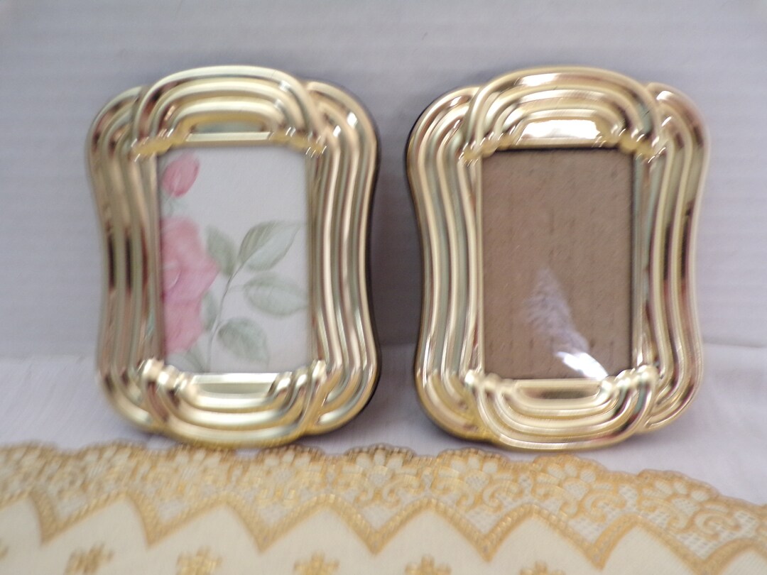 Vintage Gold Tone 5 X 4 Picture Photo Frame Hand Polished Pair, Set of ...