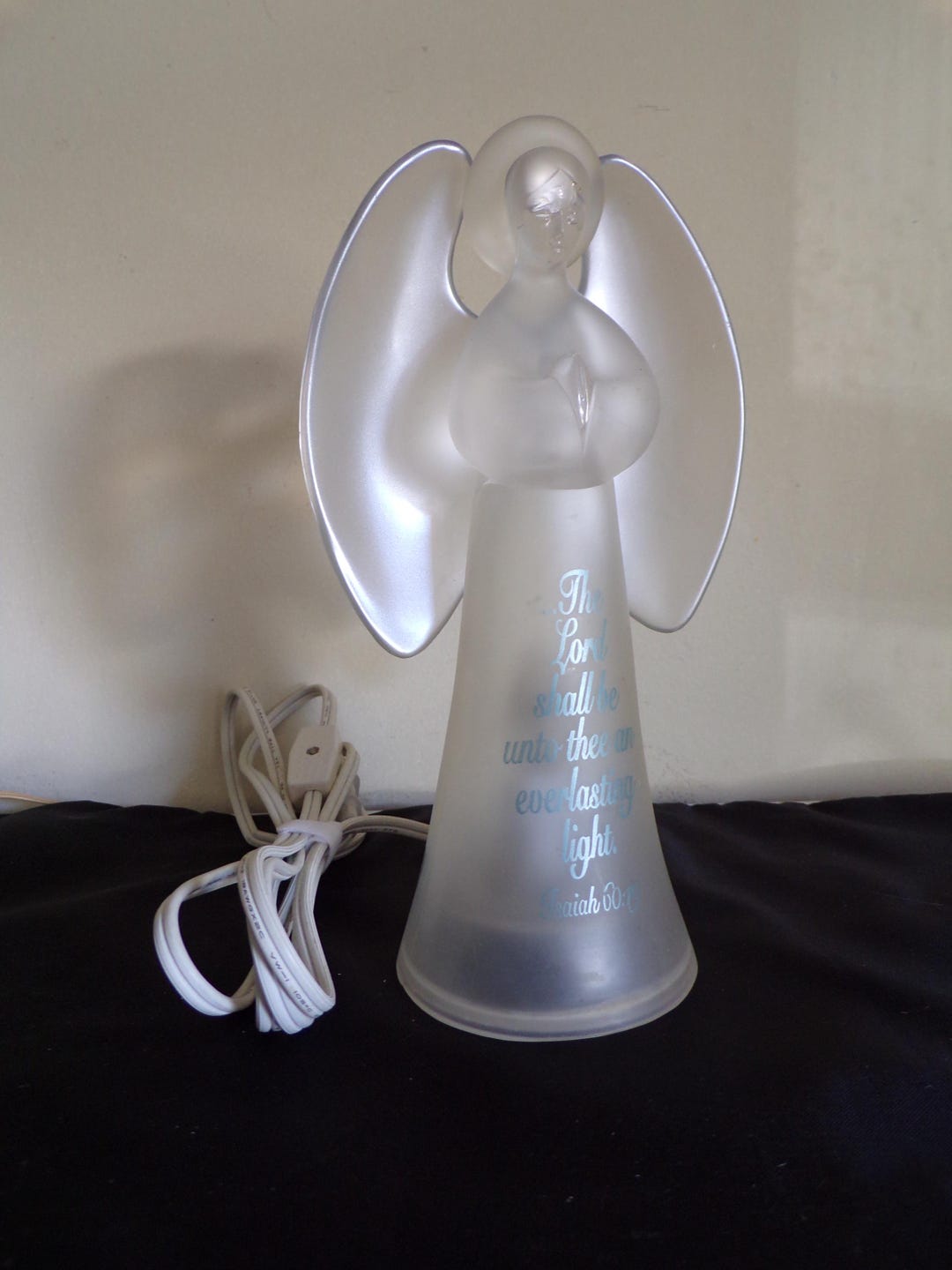 Vintage Religious Acrylic Angel Night Light "the Lord Shall Be Unto ...