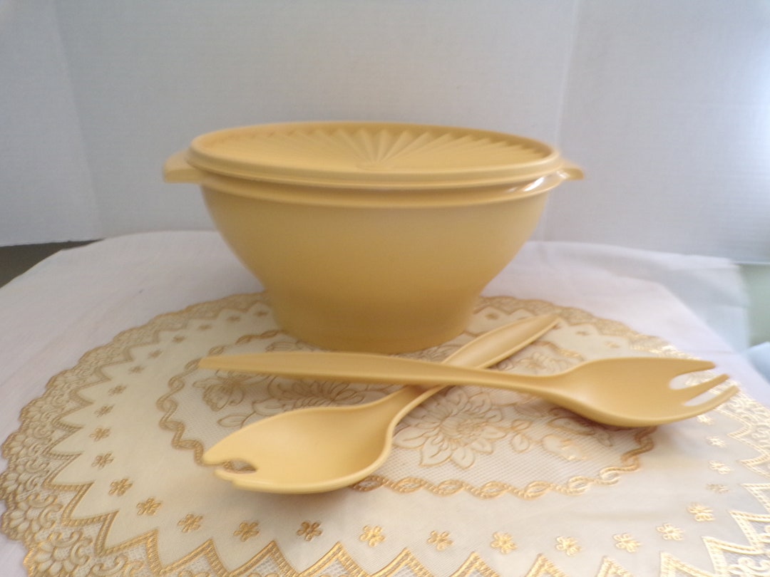 Tupperware Decorator Salad Set Party Size With 2 Forks and Instant Seal ...