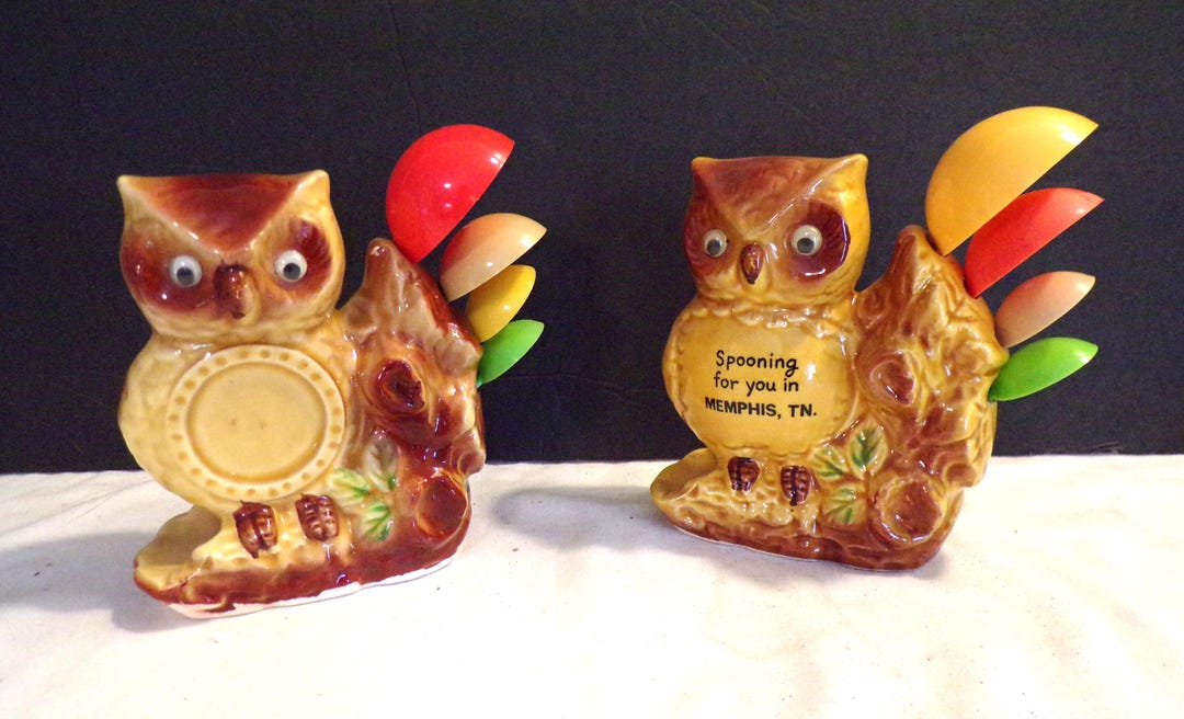 Hoot Owl Ceramic Measuring Spoon Set: Memphis, TX and Nashville ...