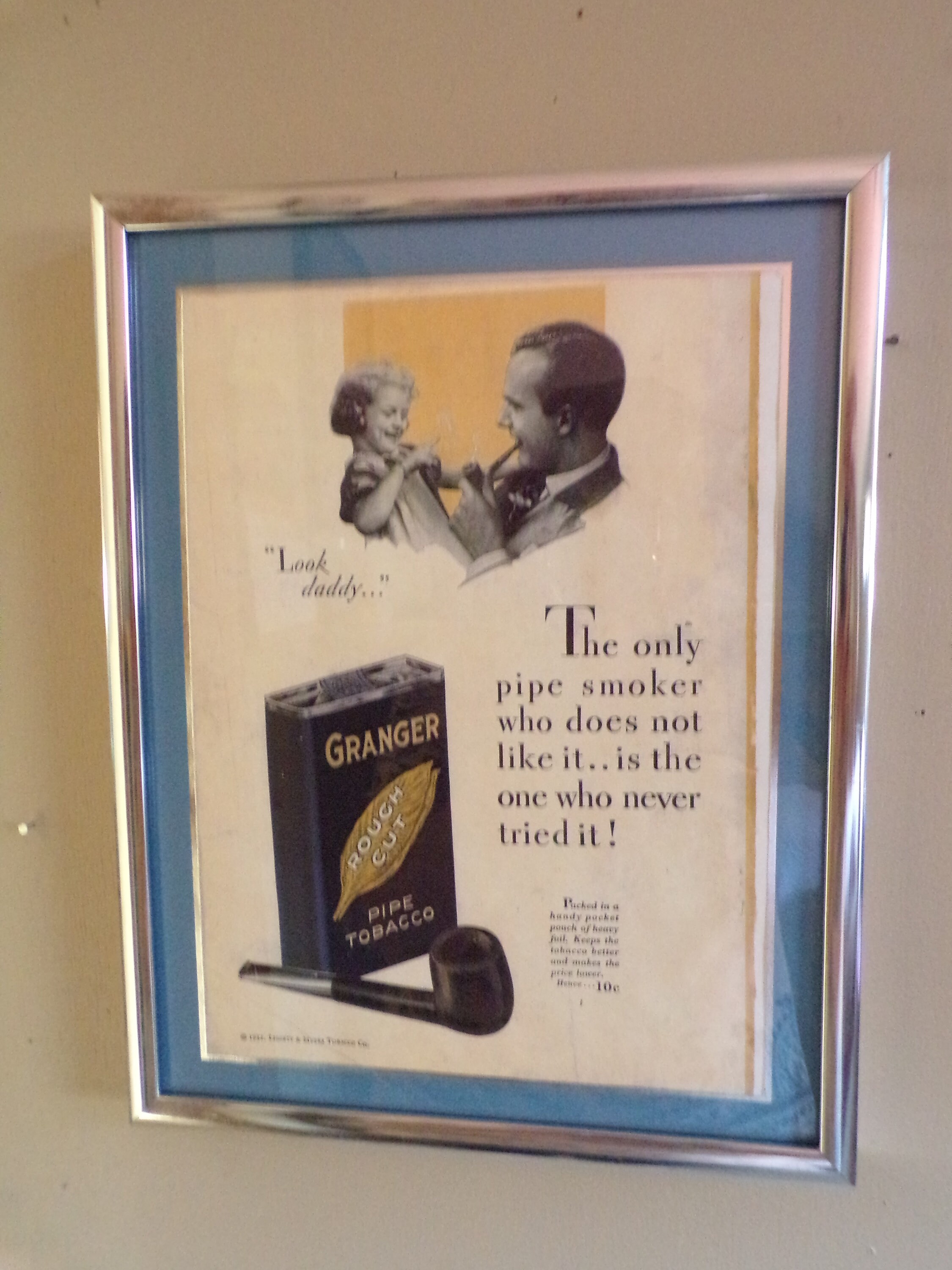 Vintage Coca-cola and Granger Pipe Tobacco Advertisement Framed ...