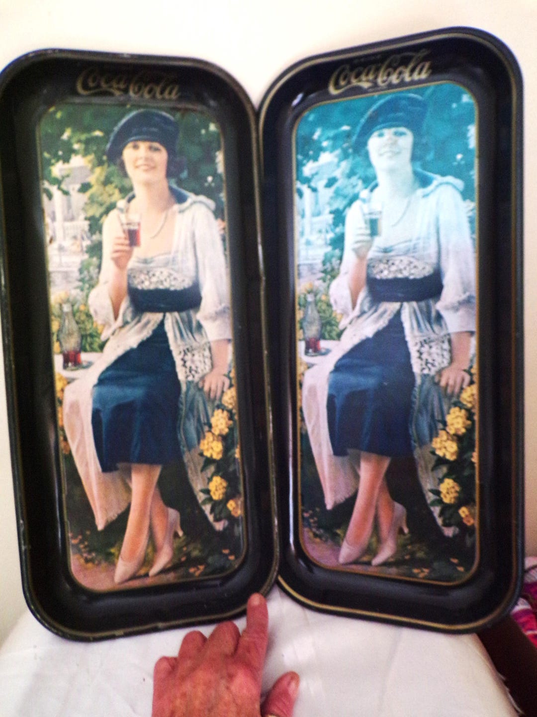 Vintage 1973 Drink Coca-cola Metal Serving Tray Advertisement With ...