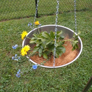 Colander Flower Planter, Stainless Steel Strainer 12 Round X 5 Tall ...