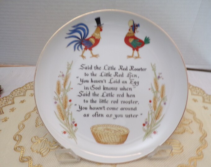 Vintage Humorous said the Little Red Rooster to the Little Red Hen Wall ...