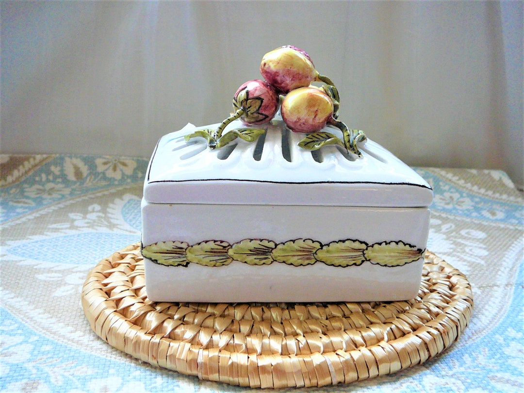 Porcelain Potpourri Box With Fruit Accents - Etsy