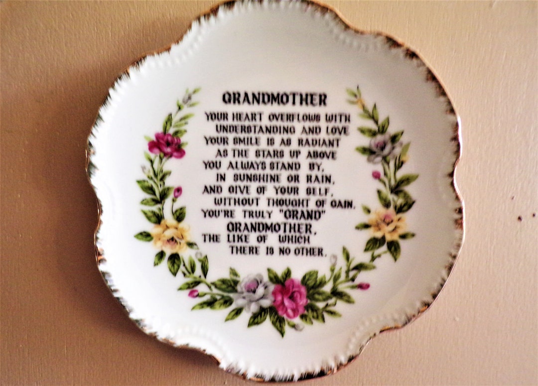 Vintage Grandmother Blessing Wall Plate 7", Understanding and Love ...