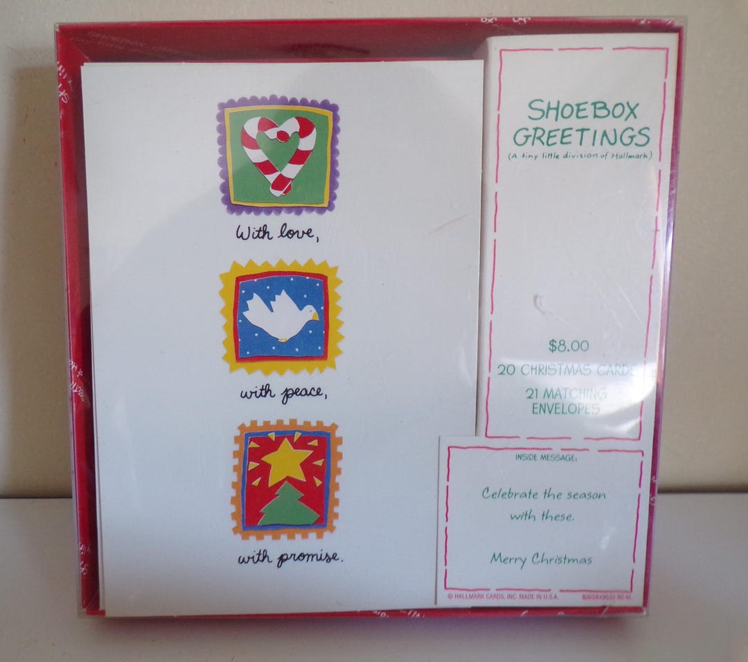 Vintage Christmas Shoebox Greetings Cards W Envelopes by Hallmark, USA ...