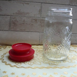 Vintage Tang Canister Jar With Red Lid by Anchor Hocking 1 QT. | Etsy