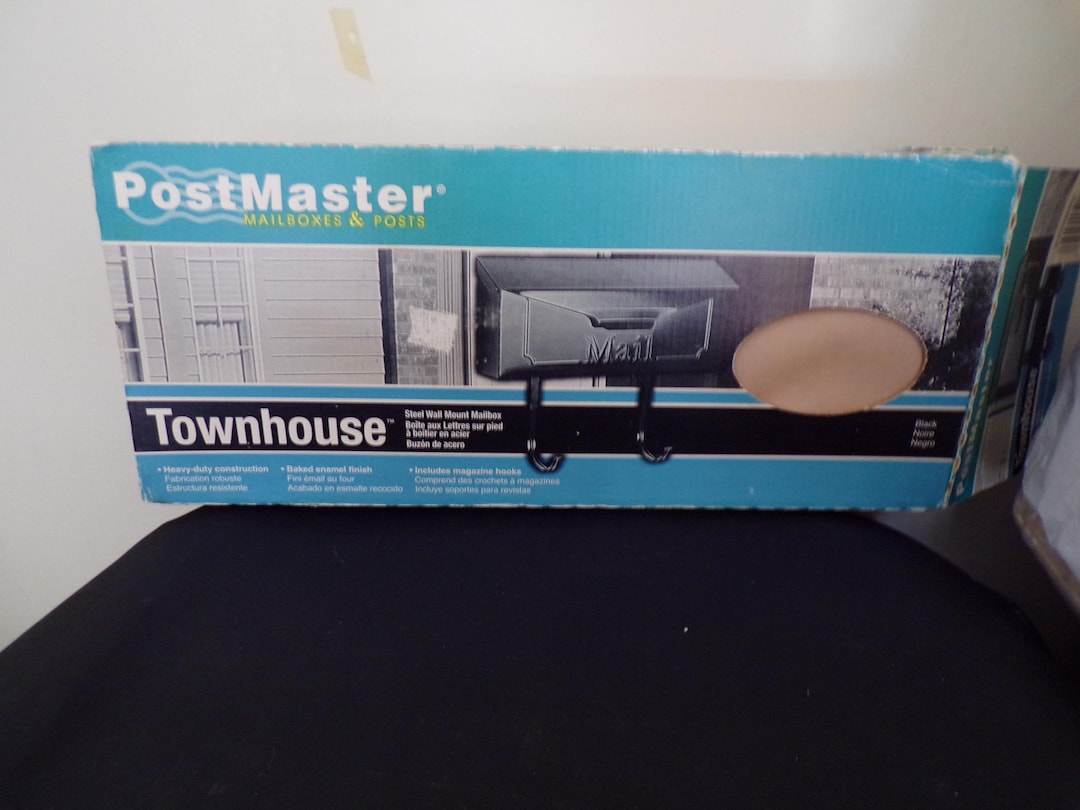 Postmaster Townhouse Mailbox Complete With Newspaper Arms, Steel Wall ...