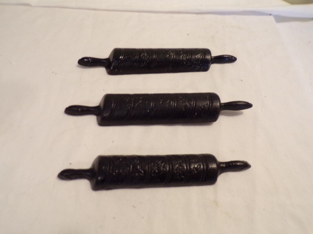 Vintage Pot Metal 3 Piece Set Rolling Pins Wall Art, Kitchen Decor 18th ...