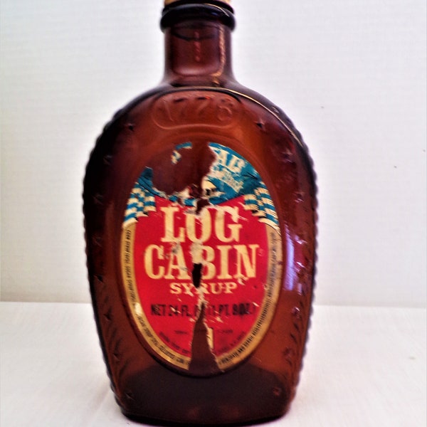 Log Cabin Syrup Glass Bottle - Etsy
