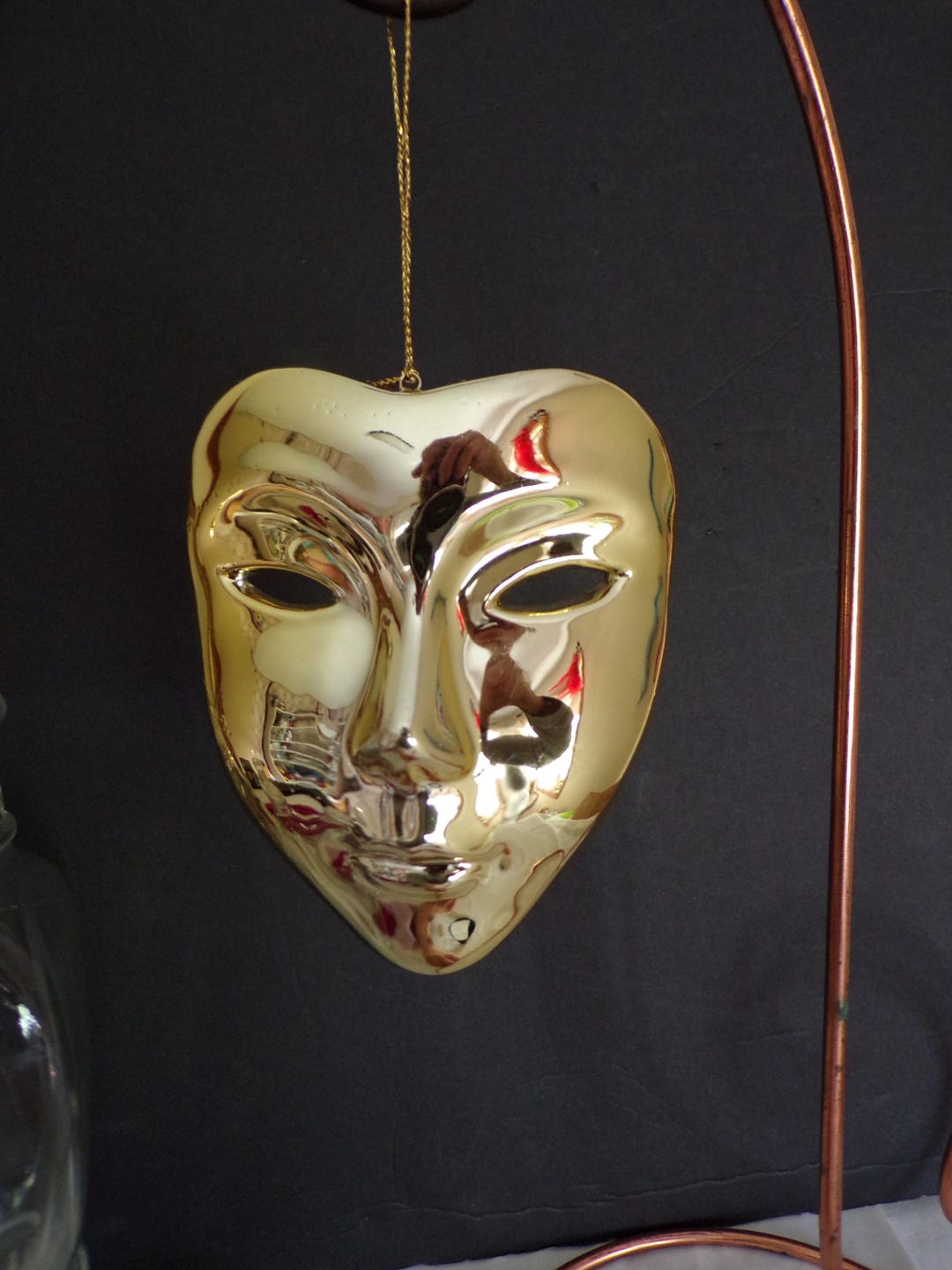 Ceramic Gold Drama Theater Face Mask Ornament Handcrafted by Silvestri ...