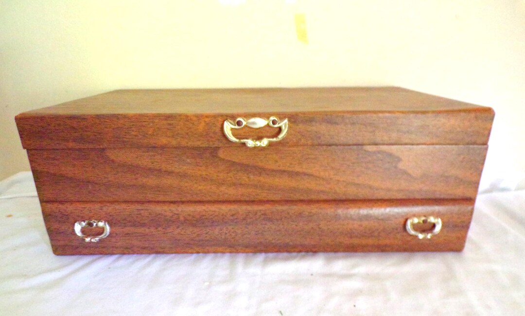 Vintage Jewelry Box, Buxton Organizer, 2 Sectional With Drawer, Faux ...