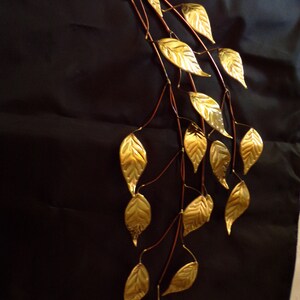 Brass Colored Gold Stems Metal Wall Art 2 Pieces 26 X 8 Leaf Stalk - Etsy