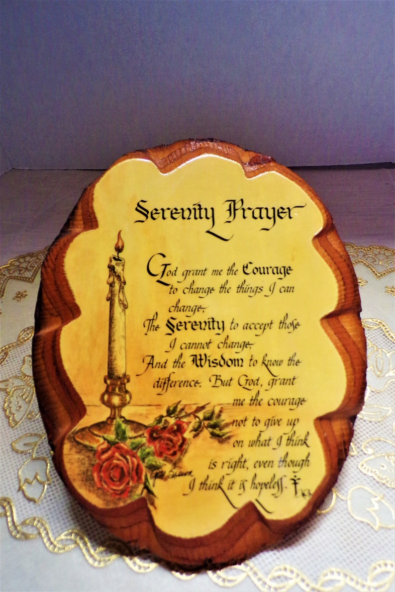 Vintage Serenity Prayer Wood Wall Plaque Decoupage, Religious, Courage ...