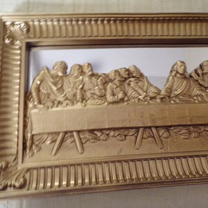 Vintage Religious Last Supper Mirrored Wall Plaque, 16" X 11" X 2", by ...