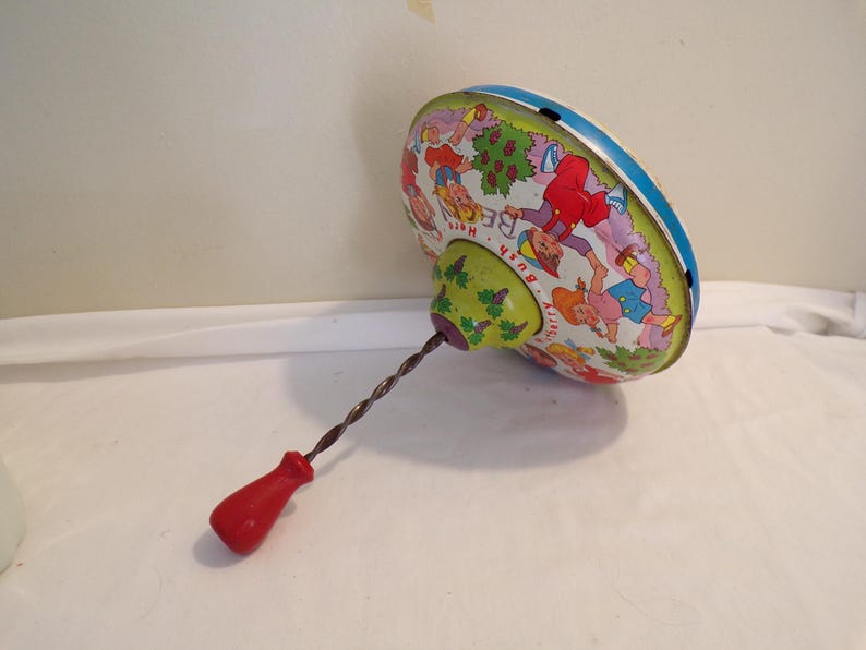 Vintage Metal Spinning Top “here We Go Round the Mulberry Bush", 1950s ...