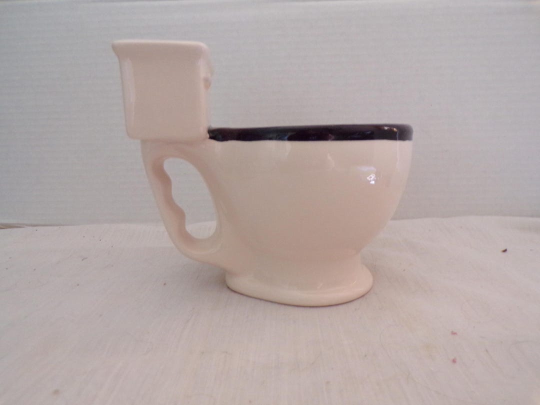 Porcelain Toilet Flower Pot Mug, Humorous Decor, Bathroom Knick Knack ...