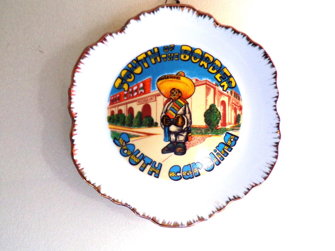 South of the Border Ceramic Wall Plate South Carolina 7" Round Souvenir ...