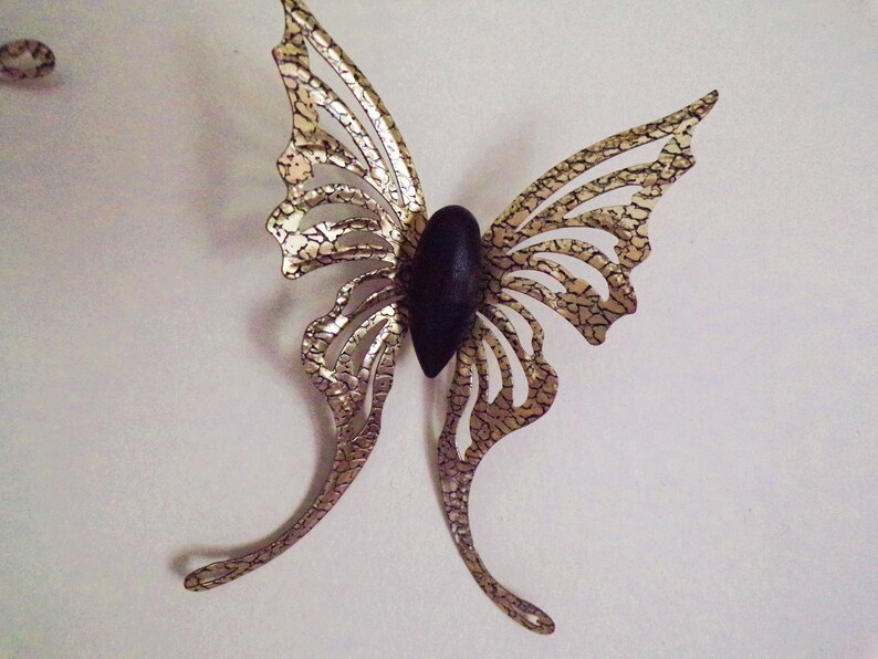 Vintage Butterflies, King Swallowtail Tin Art Butterflies 3 Gold Metal ...