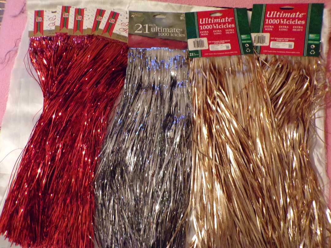 Vintage Bright Star Krinkle Icicles 500 Tinsel Strands 18 Long, Extra ...