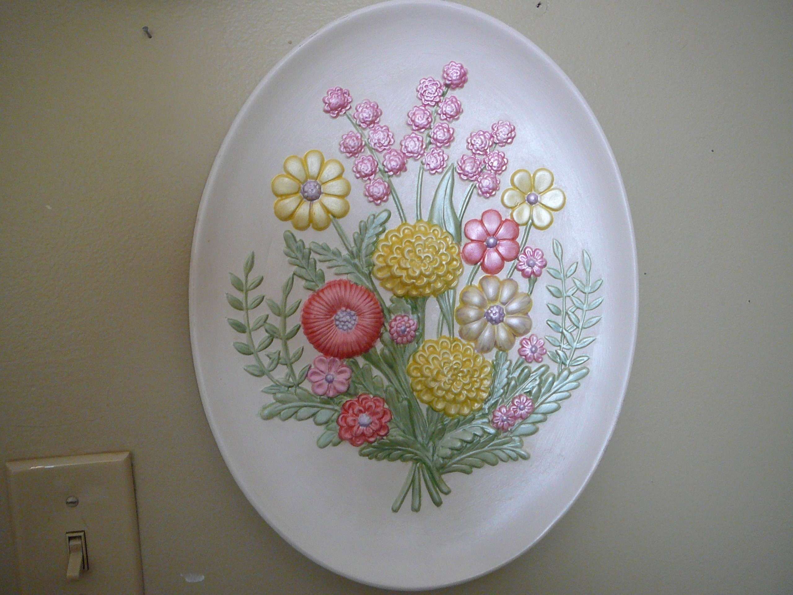 Vintage Ceramic Oval Floral Wall Plaques Atlantic Mold 1973 - Etsy