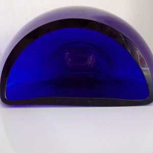 Vintage Cobalt Blue Flat Back Vase Handcrafted and Mouthblown Half ...