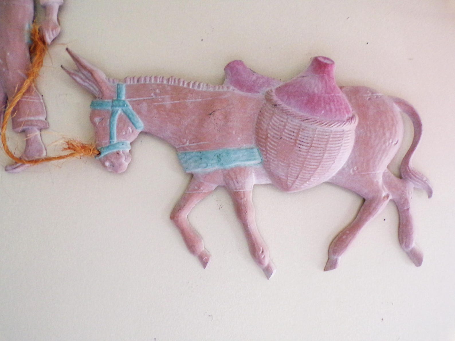 Mexican Hombre With Burro Working Bringing Water 2 Piece Set Pot Metal ...