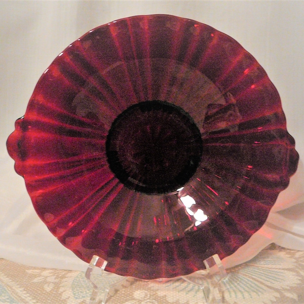 Ruby Glass Platter - Etsy