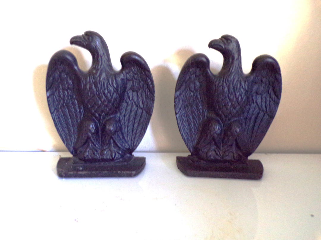 Vintage American Bald Eagle Bookends Cast Iron Patriotic American Pride ...