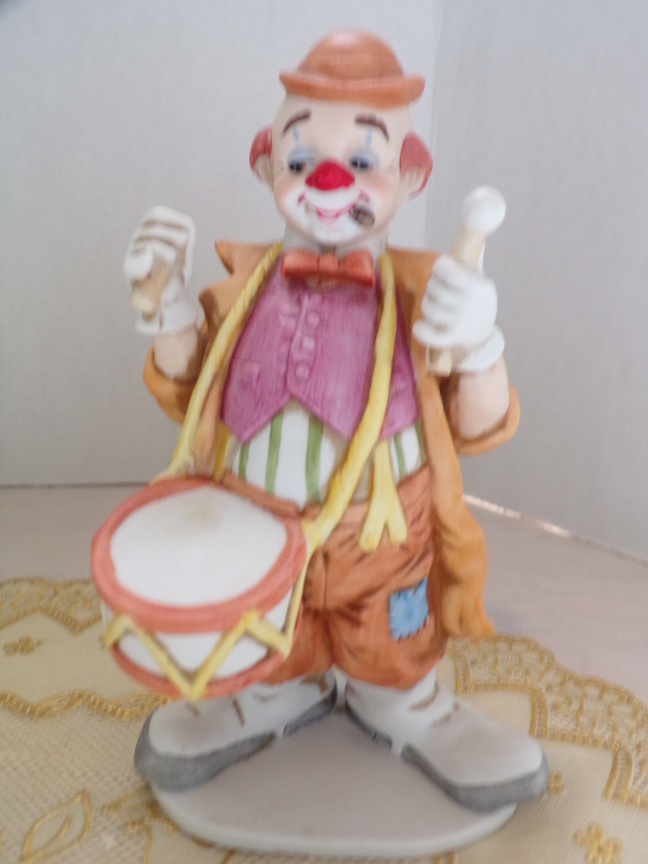 Vintage Lefton Clown Hobo Playing Marching Drum Hand Painted - Etsy