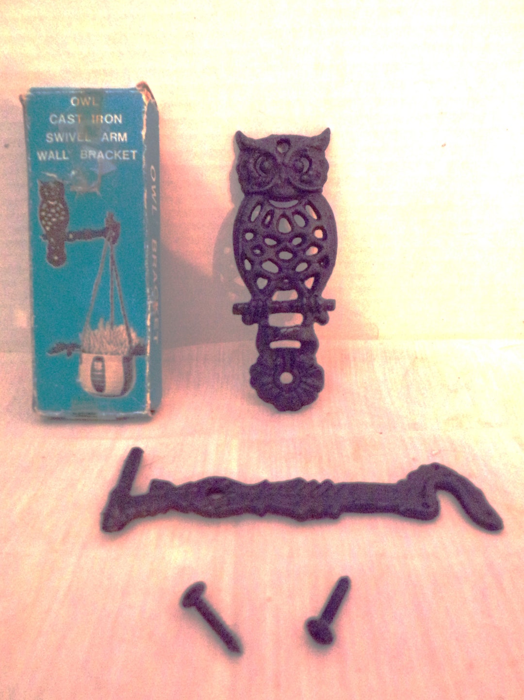 Vintage Cast Iron Owl Swivel Arm Wall Bracket Hook, 5 X 2 With Screws ...