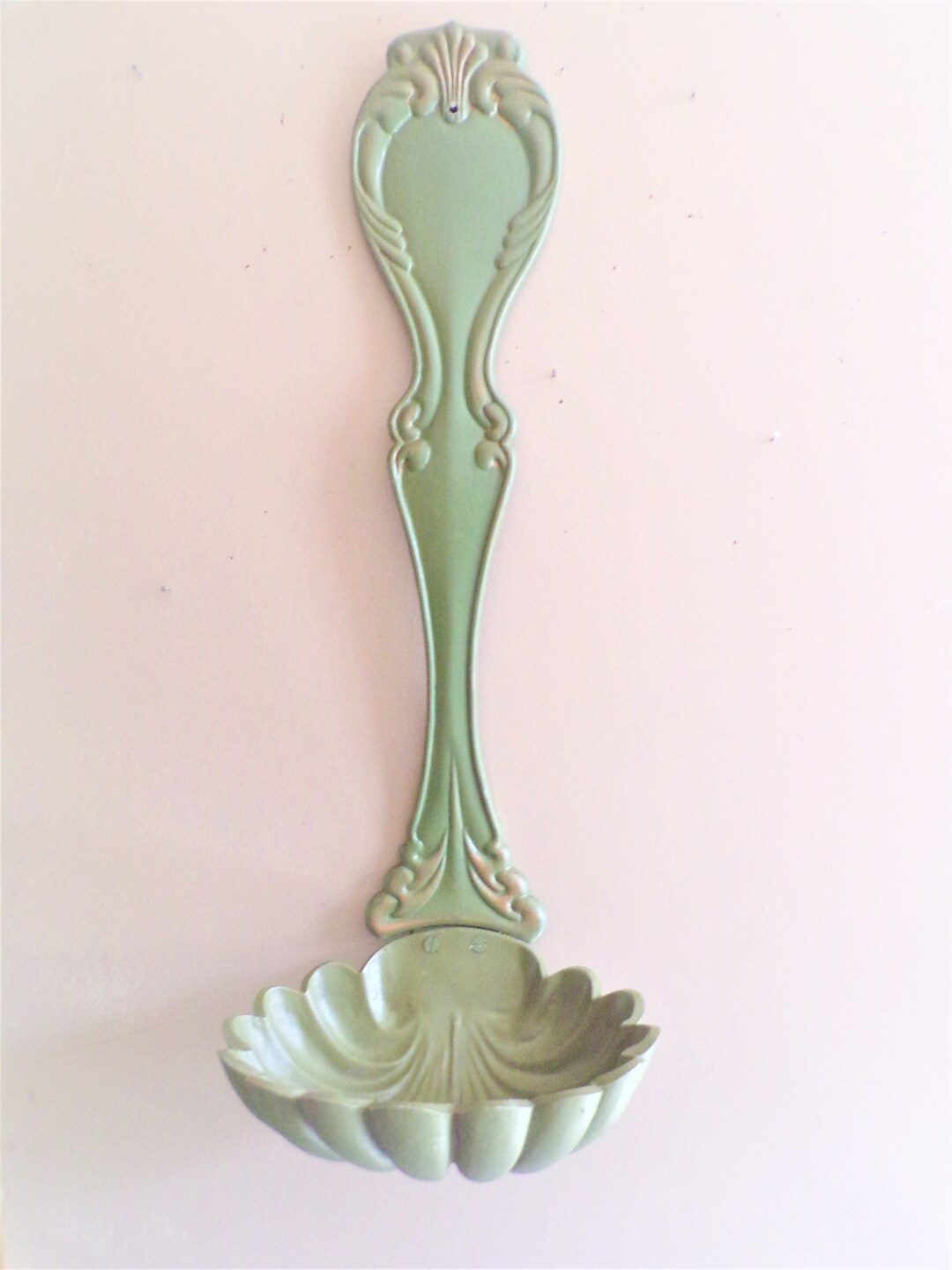 Vintage Pot Metal Ladle Wall Art, Large 24 X 9 X 7, Avocado, Kitchen ...