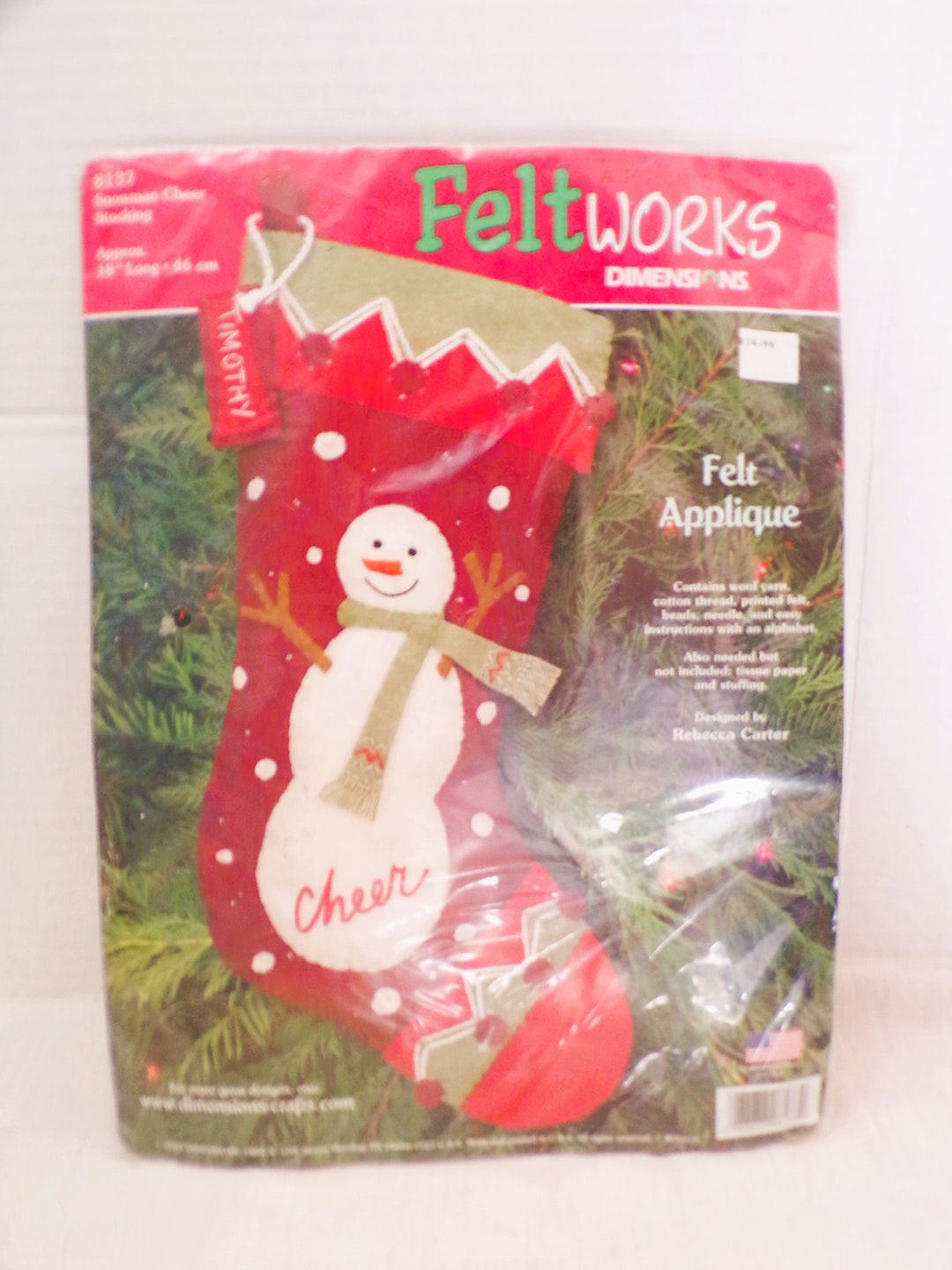 Vintage Snowman Cheer Stocking Holiday Stocking Kit Felt Works - Etsy