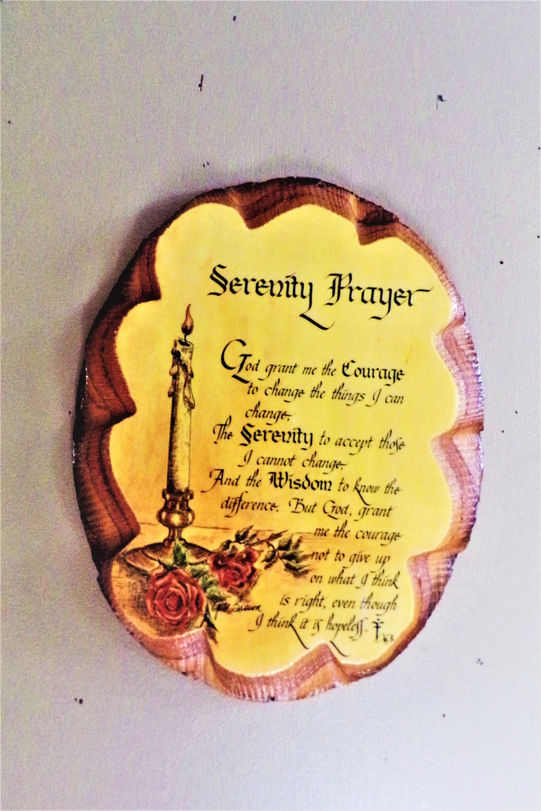 Vintage Serenity Prayer Wood Wall Plaque Decoupage, Religious, Courage ...