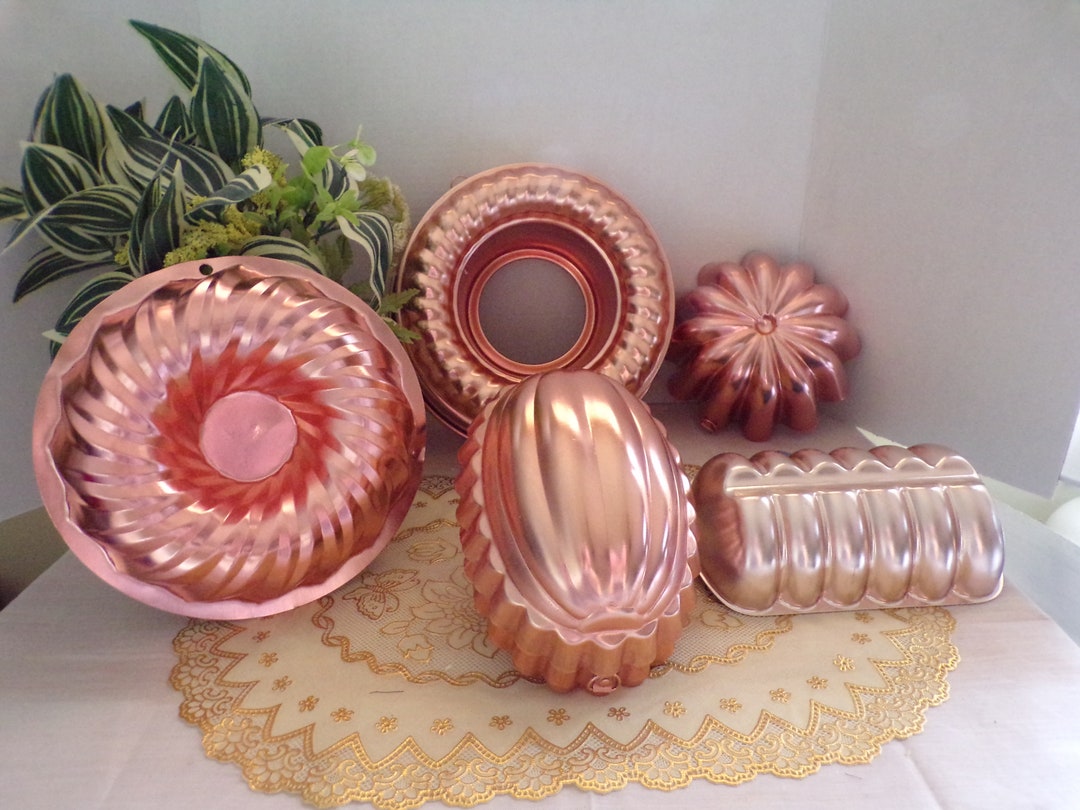 Vintage Aluminum Copper Color Jello Molds Squashmeatloaf and - Etsy