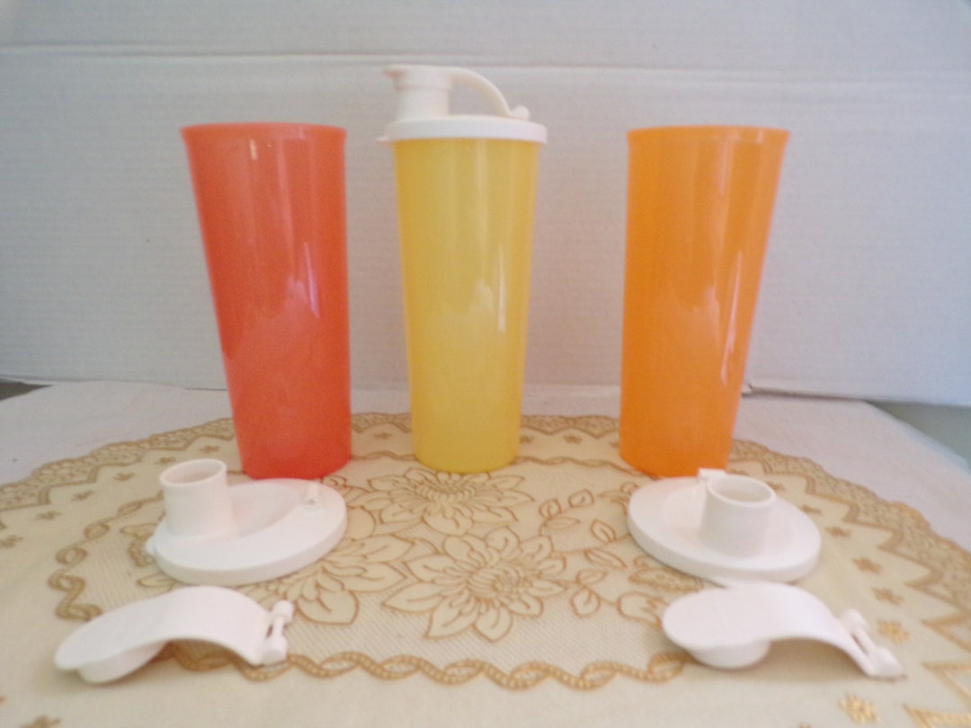 Tupperware Ice Tea Tumblers, 16 OZ. With Flip Top Spout 5107L ...