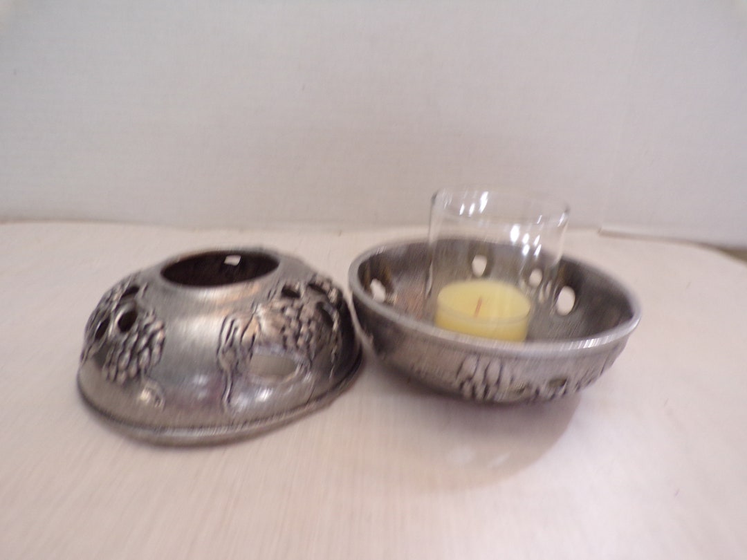 Vintage Pewter Candle Holder Grapevine Design, "pewter is a Poor Man's ...