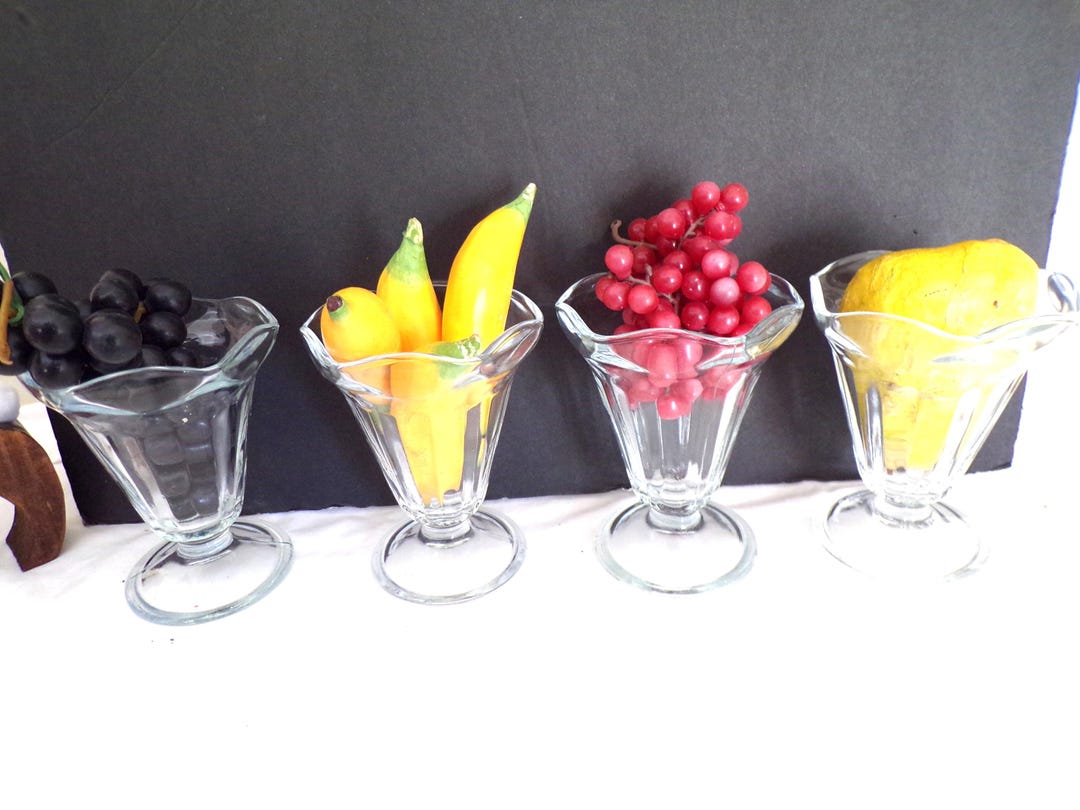 Vintage Sherbet Ice Cream Parlor Banana Split Cups, Set of 4 Sorbet 5 ...